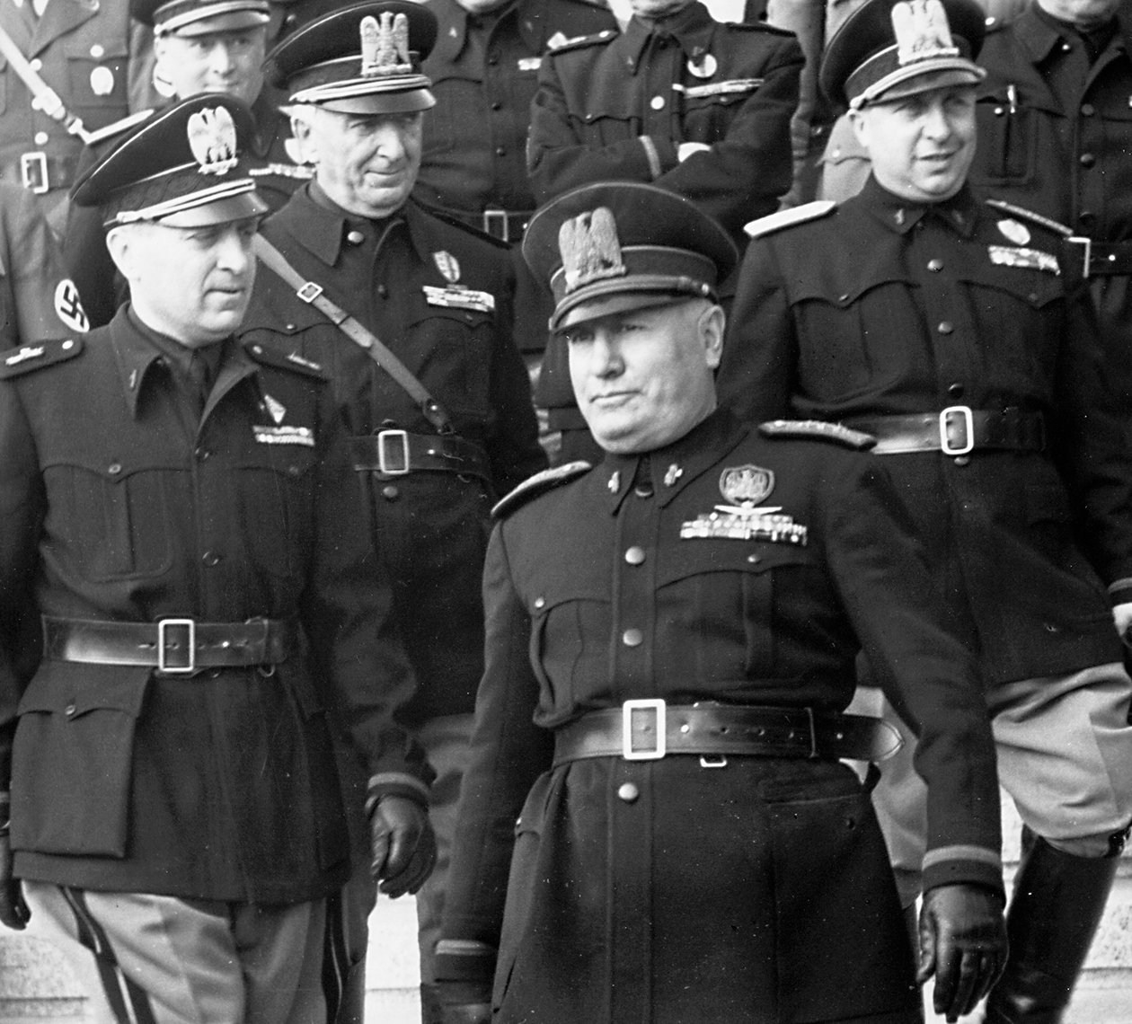 Mussolini at a military parade by Achille Villani