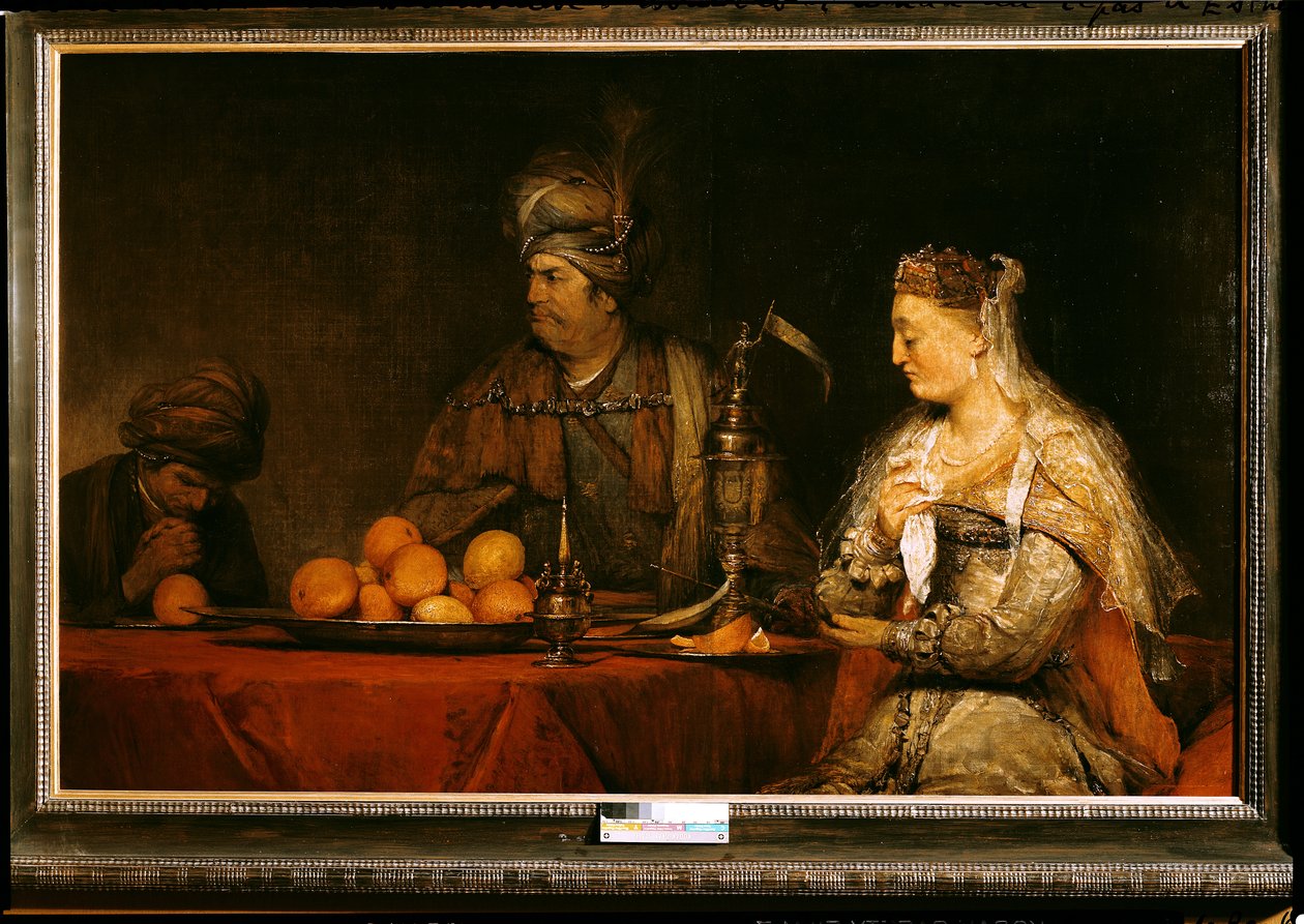 Haman and Ahasuerus at the Feast of Esther