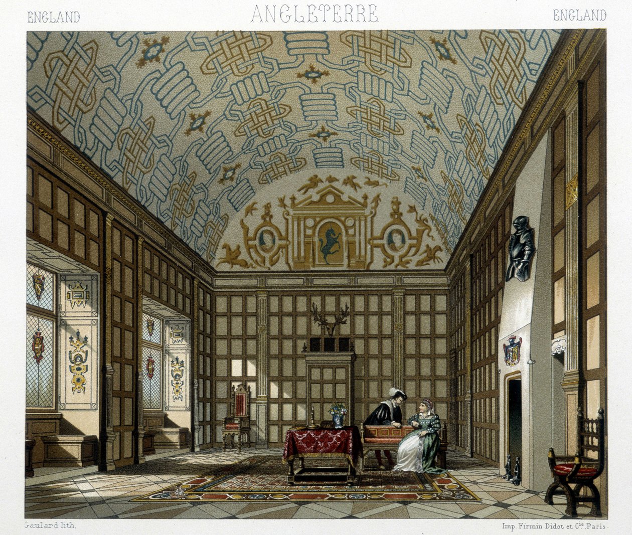 Interior of a Stately House in England in the 17th Century ...