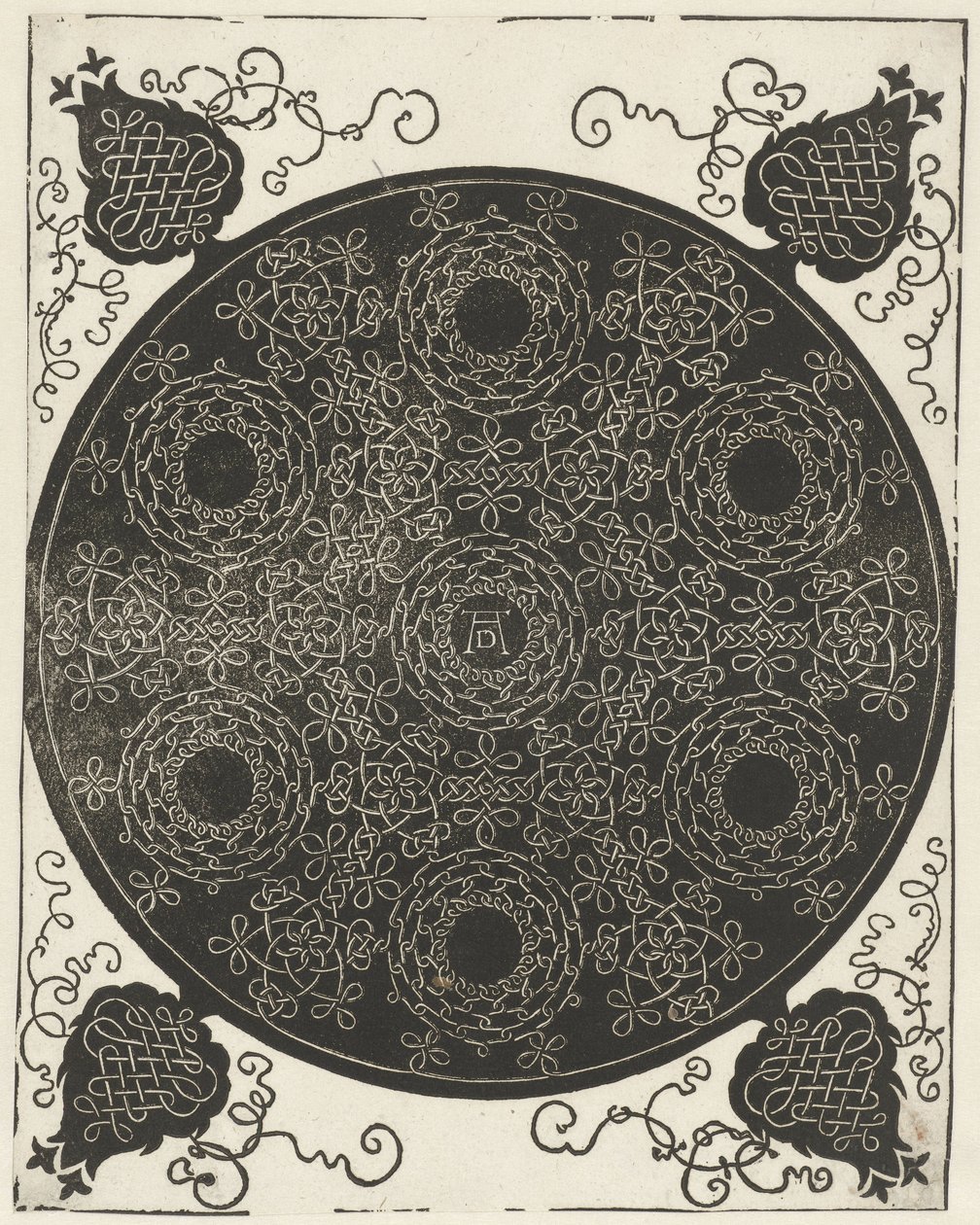 Embroidery Sample with Seven Wreath Motifs