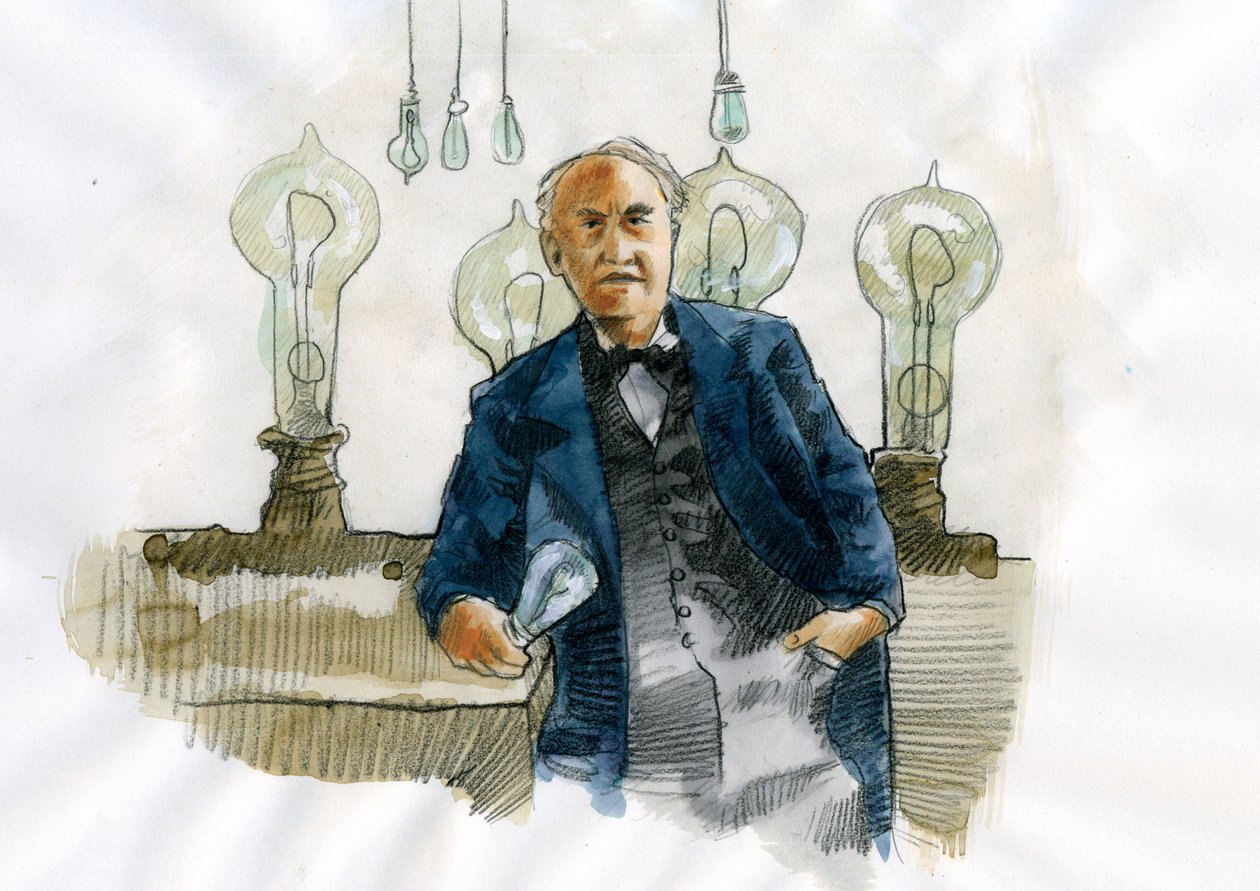 Portrait of Thomas Edison by Alessandro Lonati