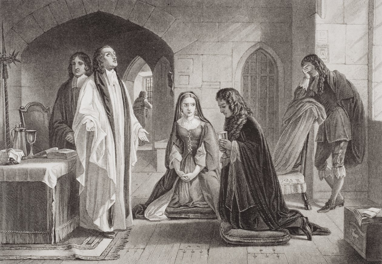 Lord William Russell receiving the sacrament prior to his execution on ...