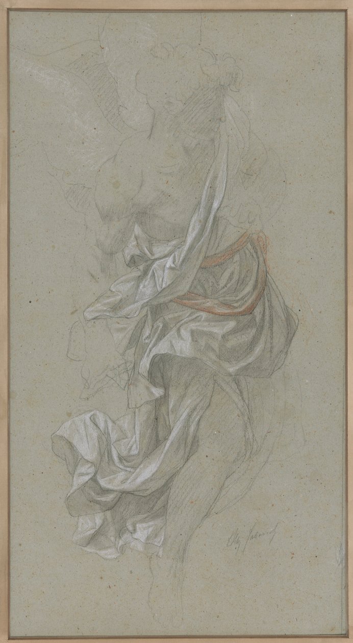 Drapery study for An Angel Attending God the Father, in Paradise Lost