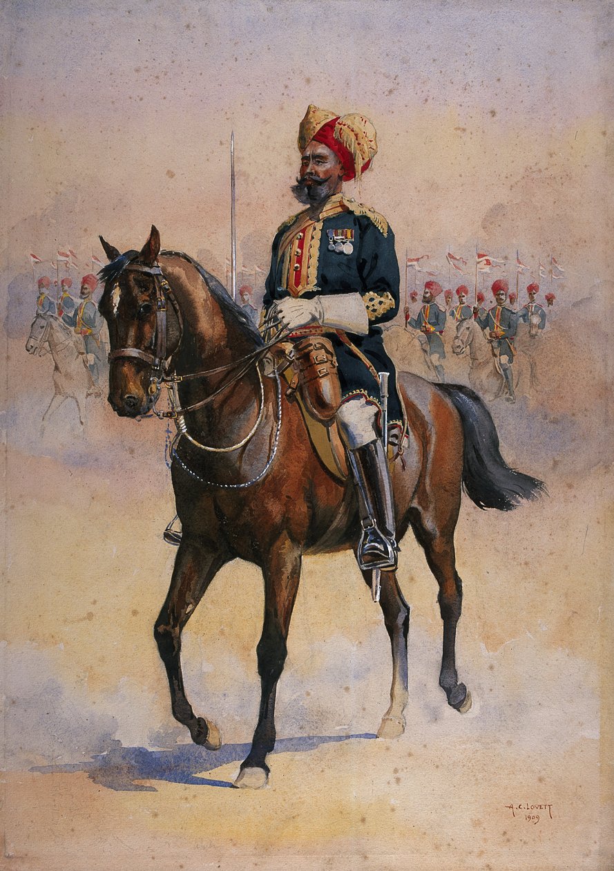 Soldier of the 14th Murray's Jat Lancers, Risaldar-Major, illustration ...