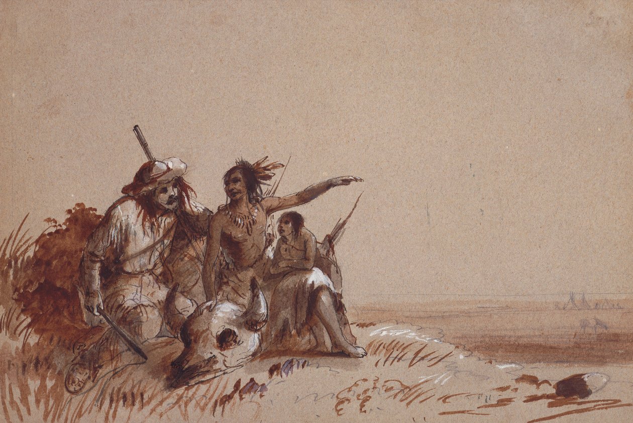 Kansas Indian Recounting to a Trapper, by Signs, the Migration of ...