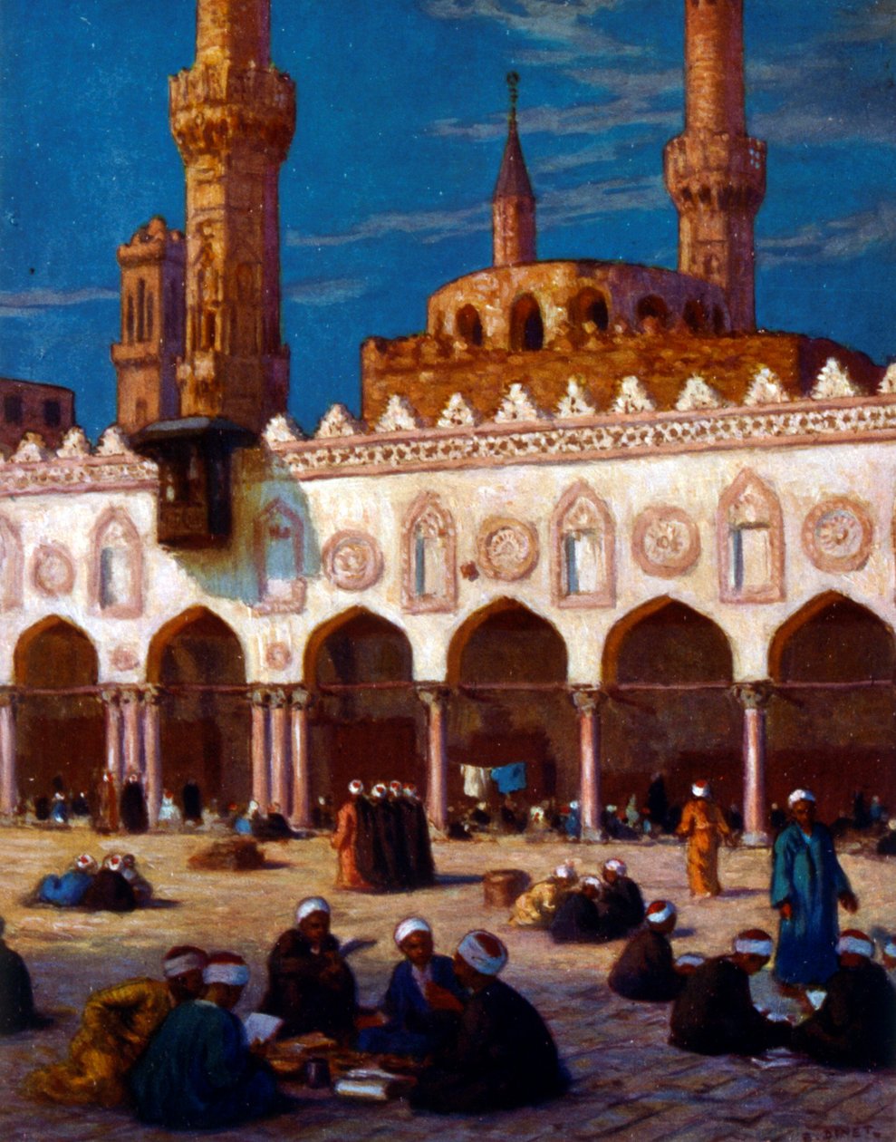 Illustration Depicting Scholars and Students Studying at Al Azhar ...