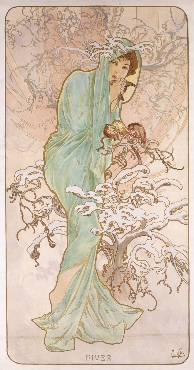 Winter by Alphonse Mucha: Highest-quality art reproduction