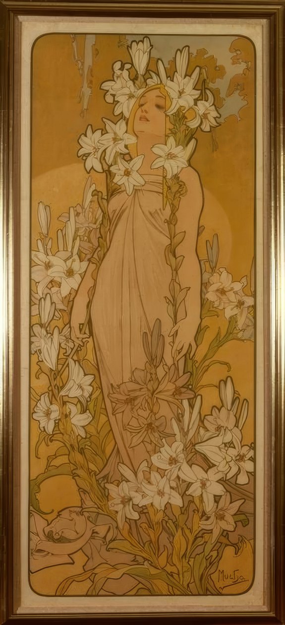 The Lily by Alphonse Mucha: Highest-quality art reproduction
