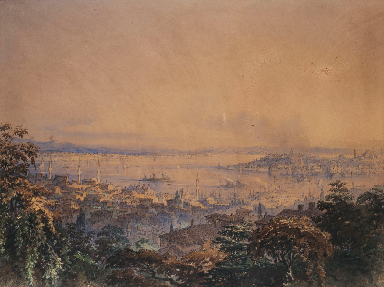 A View of Constantinople by Amadeo Preziosi: Fine art print
