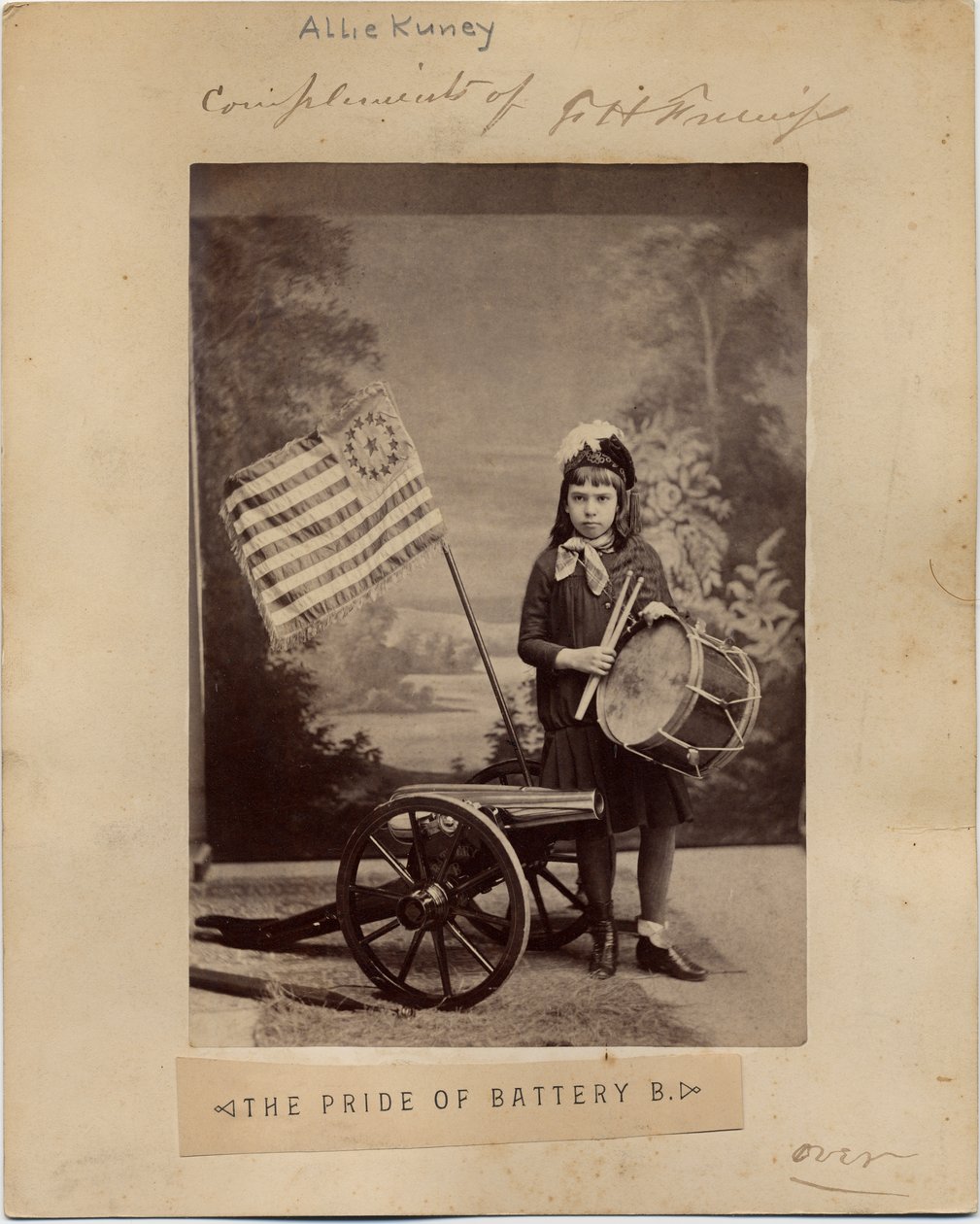 Allie Kunie, in costume as the girl from the poem The Pride of Battery ...