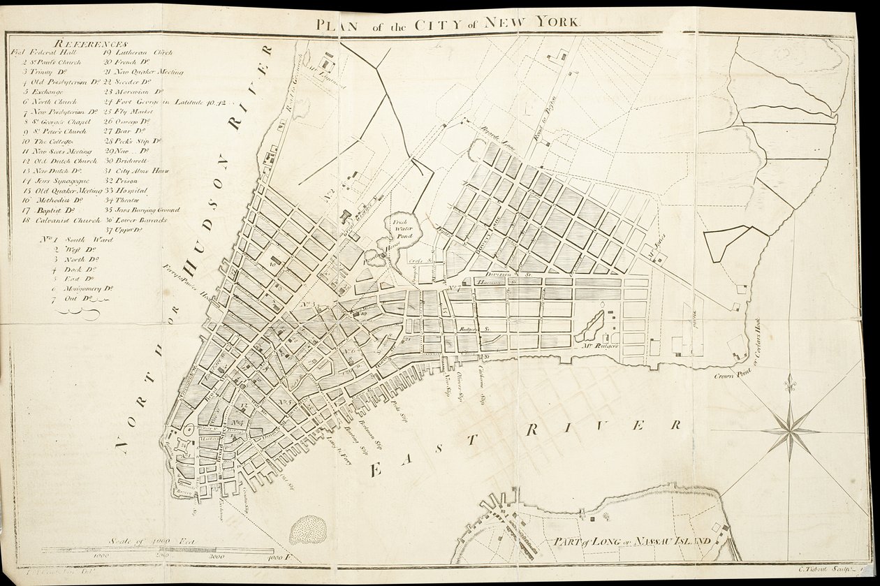 Plan of the City of New York, engraved by Tiebout, 1789