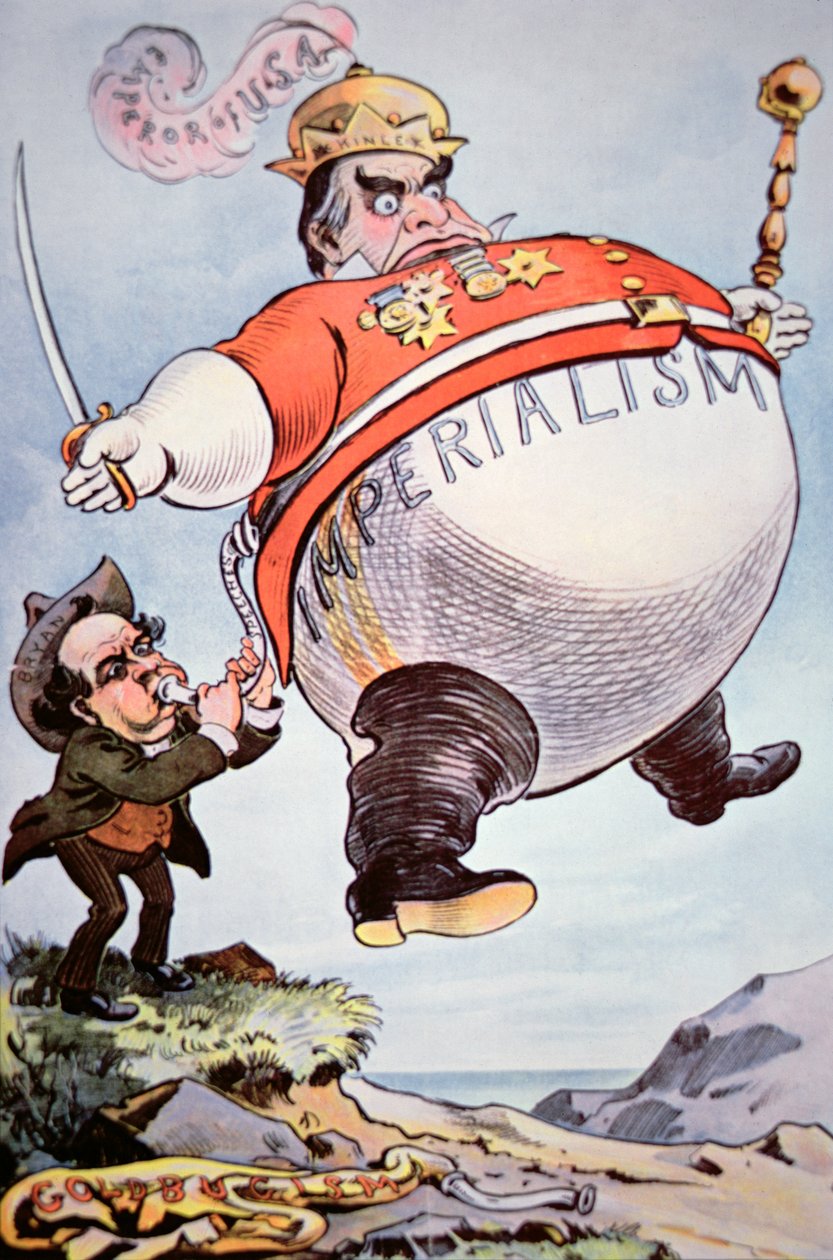 Cartoon depicts William Jennings Bryan blowing-up the 'Imperialist ...