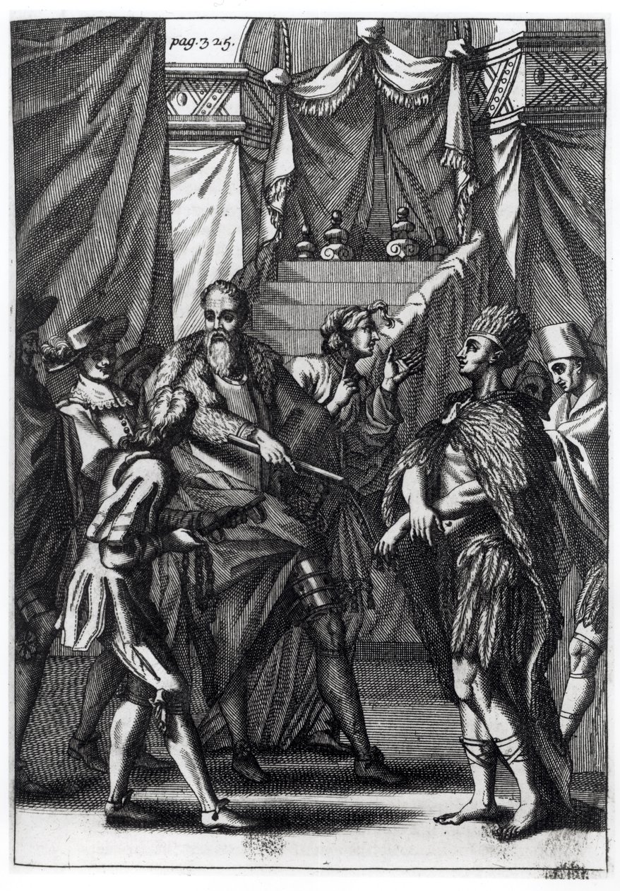 Cortes and Montezuma, from Antonio de Solis y Rivadeneira Solis ...