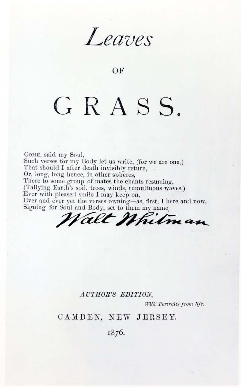 Walt Whitman Leaves Of Grass Poem