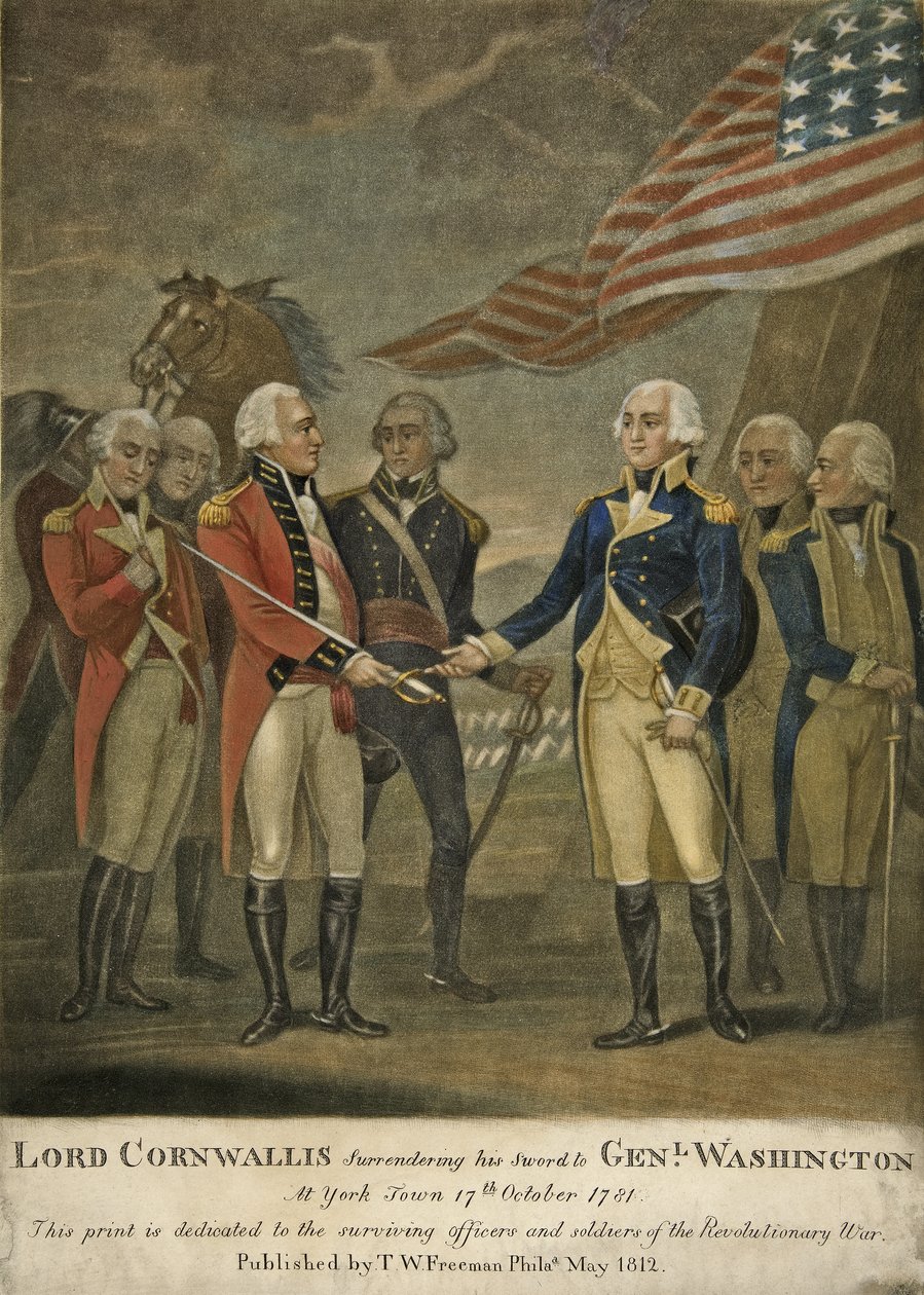 Lord Cornwallis Surrendering his Sword to Gen. Washington at York Town