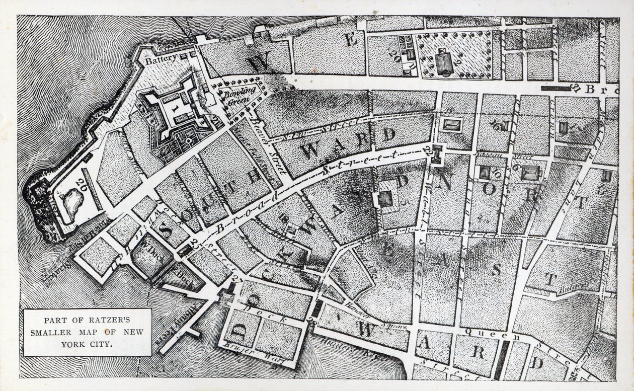 Part of Bernard Ratzer's Smaller Map of New York City