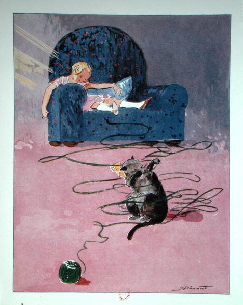 Alice Sleeping, illustration from 'Alice in Wonderland' by Lewis Carroll