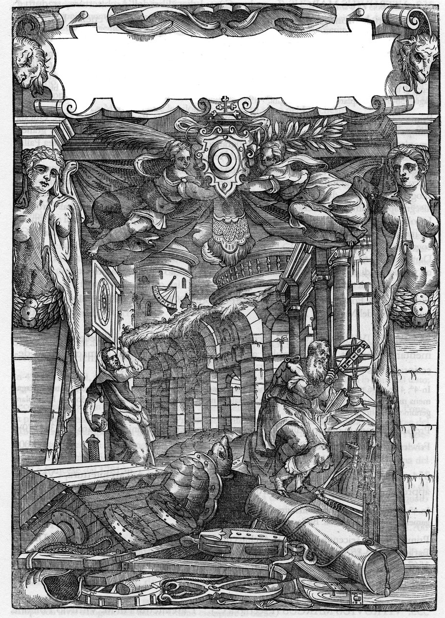 Plate from the book 'De architectura', deals with the architecture of ...