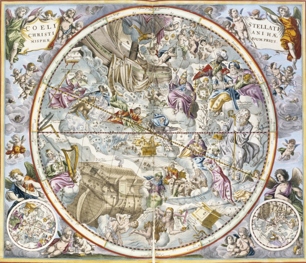 Map of the Christian Constellations as Depicted by Julius Schiller ...