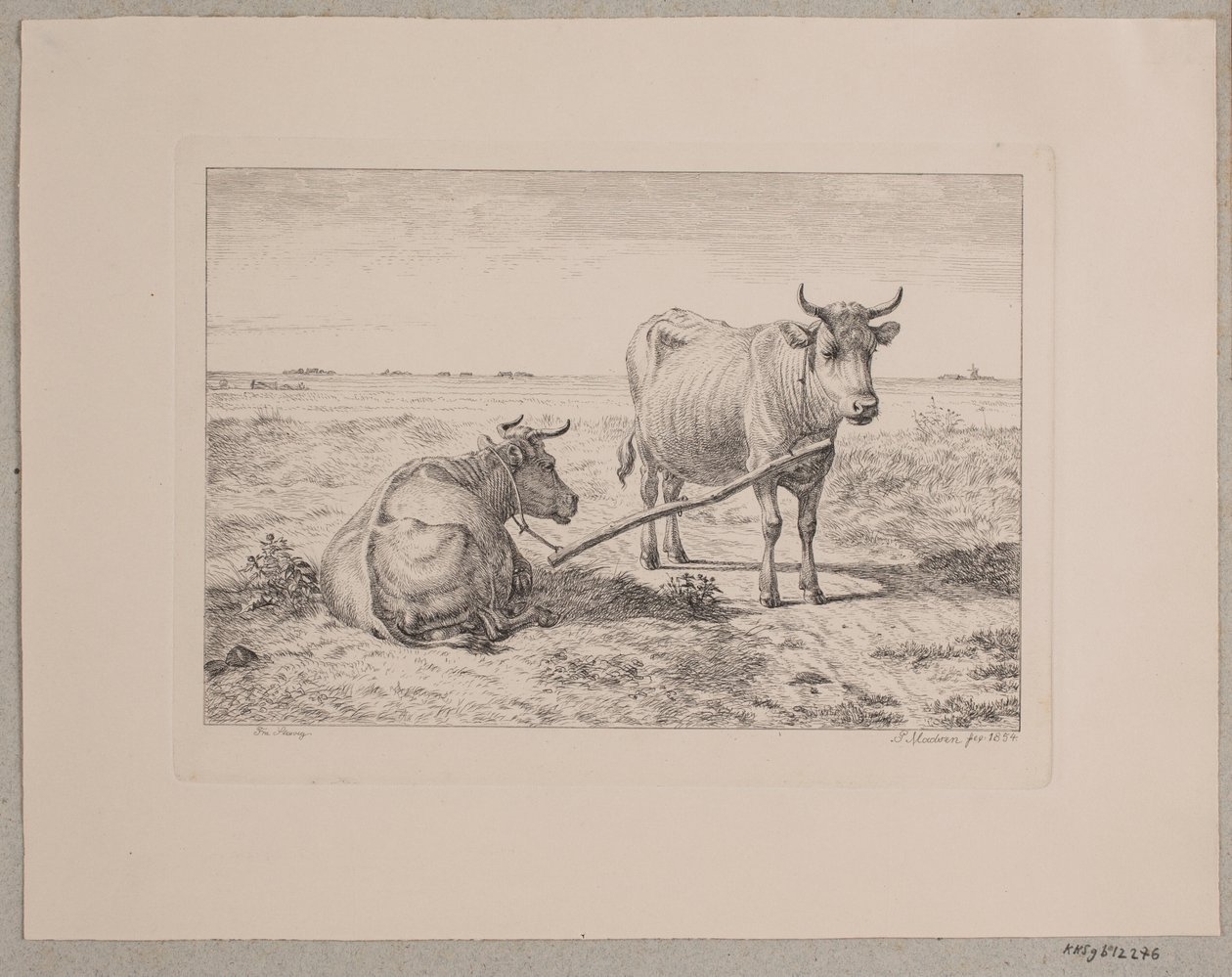 Two Connected Cows by Andreas Peter Madsen: Fine art print