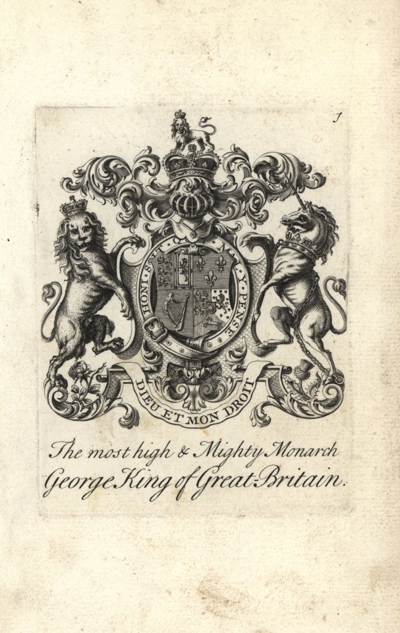 Coat of Arms and Crest of King George I of Great Britain
