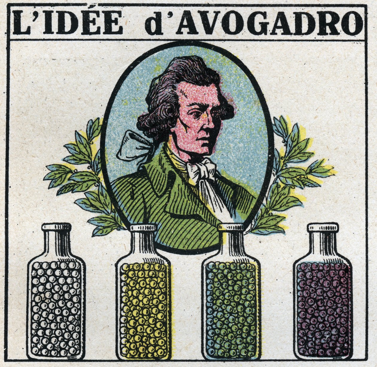 Atoms: The Idea of Amedeo Avogadro (1776-1856). Anonymous illustration ...