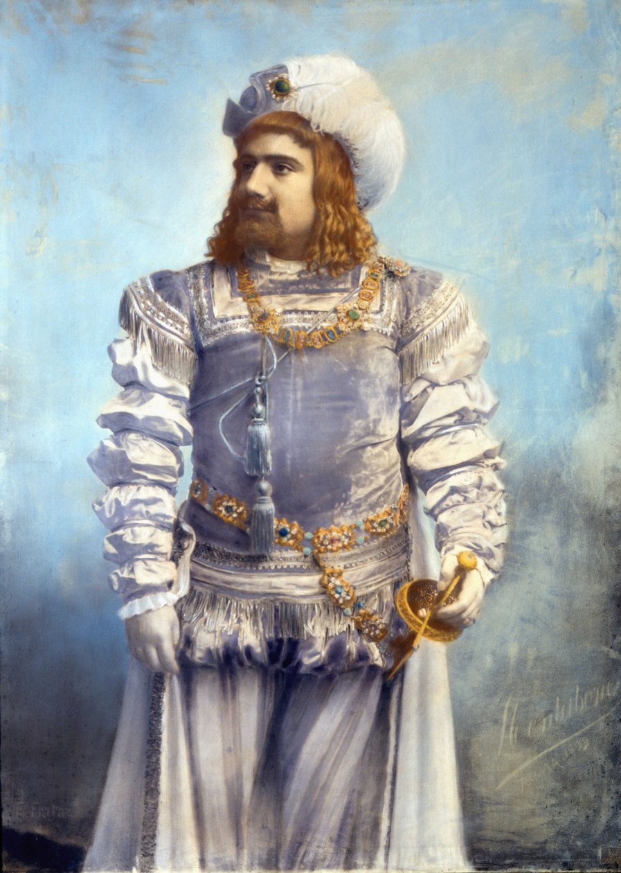 Enrico Caruso (1873-1921), Italian tenor in the role of Faust in ...