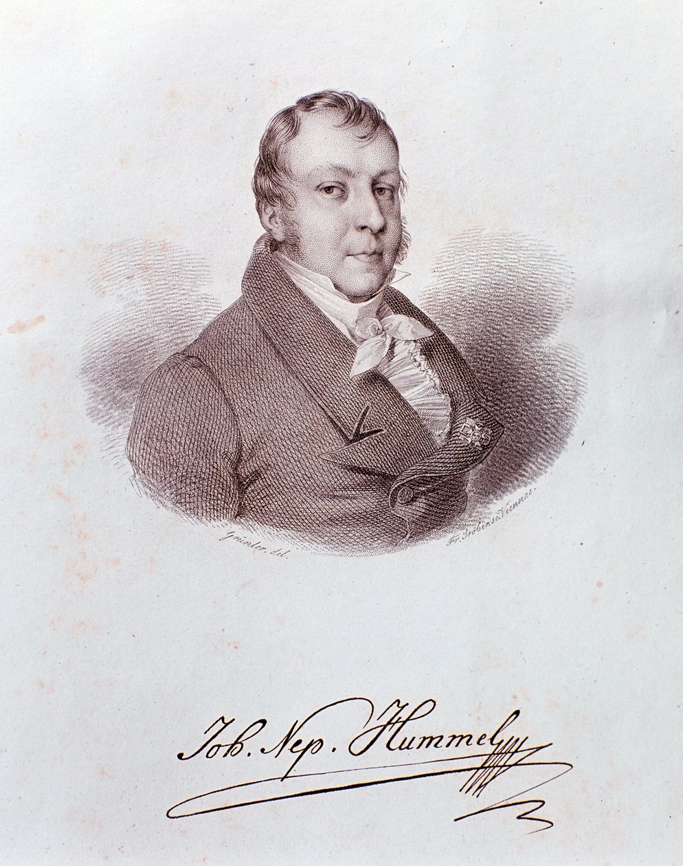 Portrait of Johann Nepomuk Hummel. Engraving