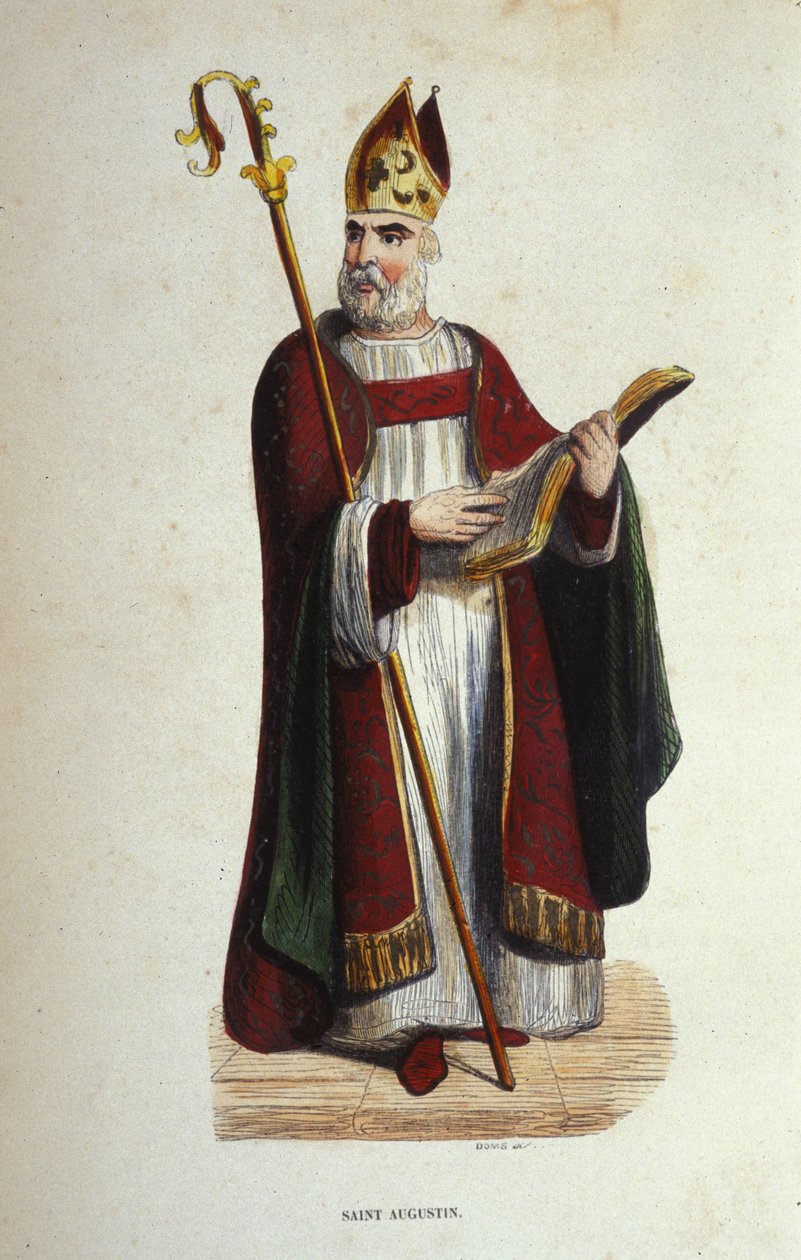 Portrait of Saint Augustine (354 - 430) engraving of the 19th century