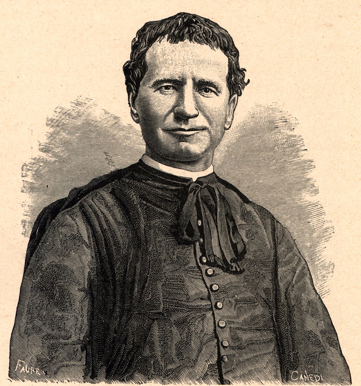 Portrait of Saint John Bosco or Don Bosco (Giovanni Melchior Bosco ...