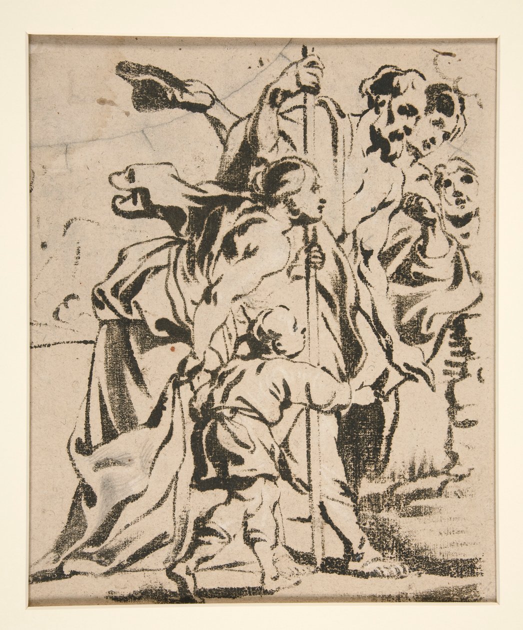 Figure Group (possibly the left part of an Adoration)