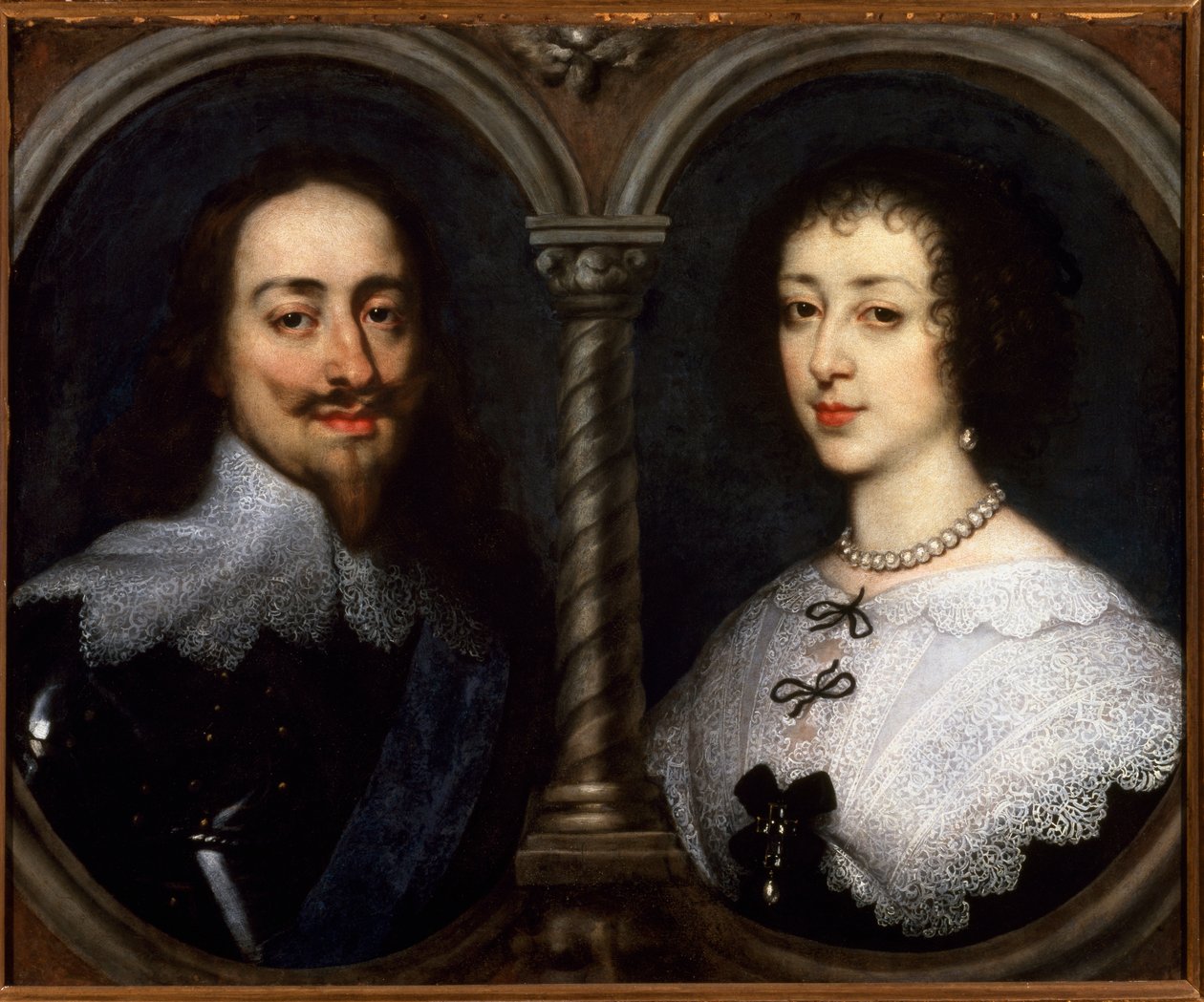Double Portrait of Charles I Stuart of England and Henriette Marie of ...