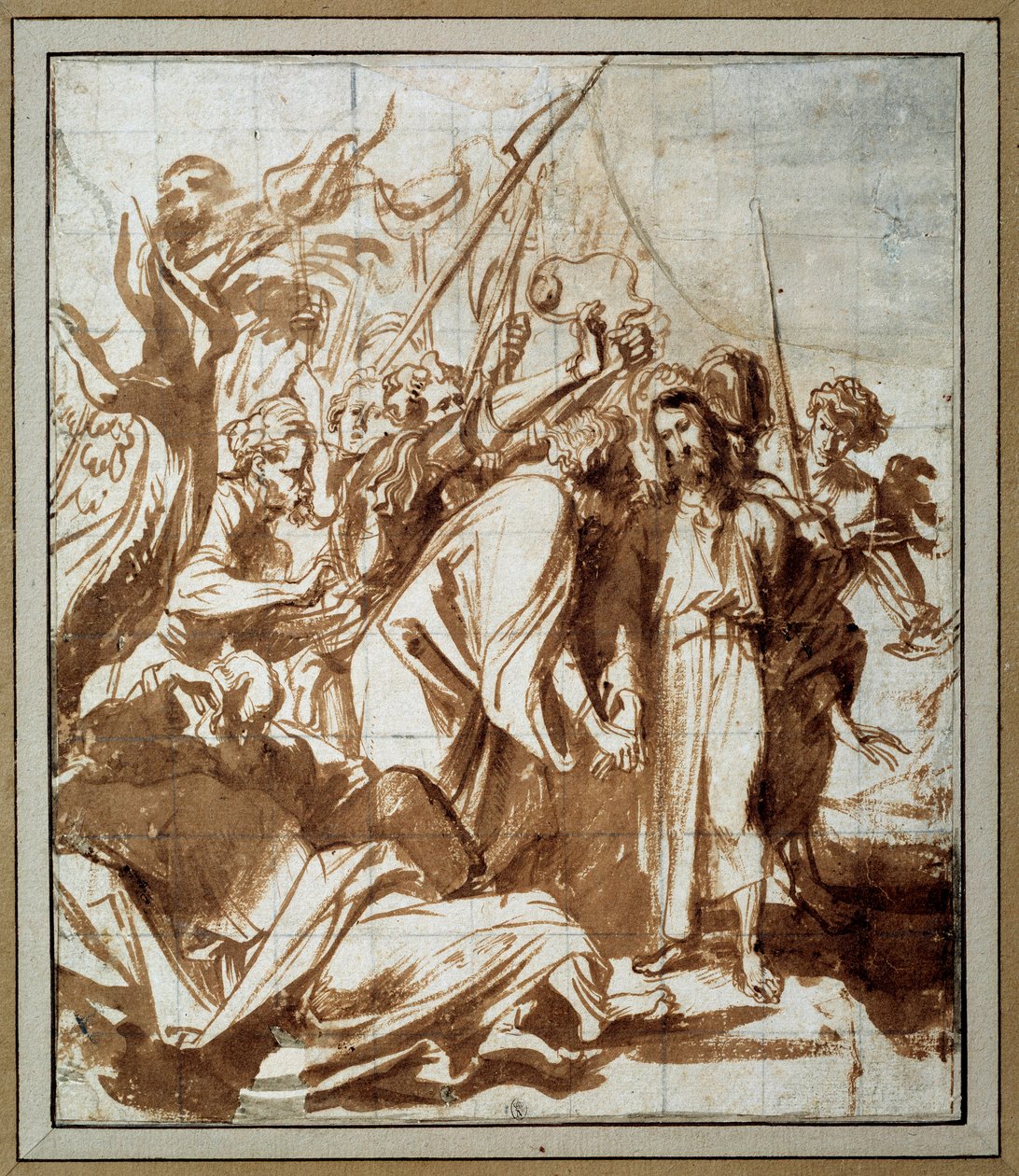 The arrest of Christ. Drawing by Anton Van Dyck