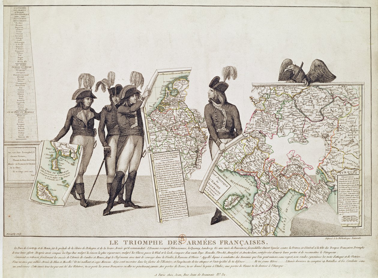 The Triumph of the French Armies, Napoleon and His Generals Holding ...