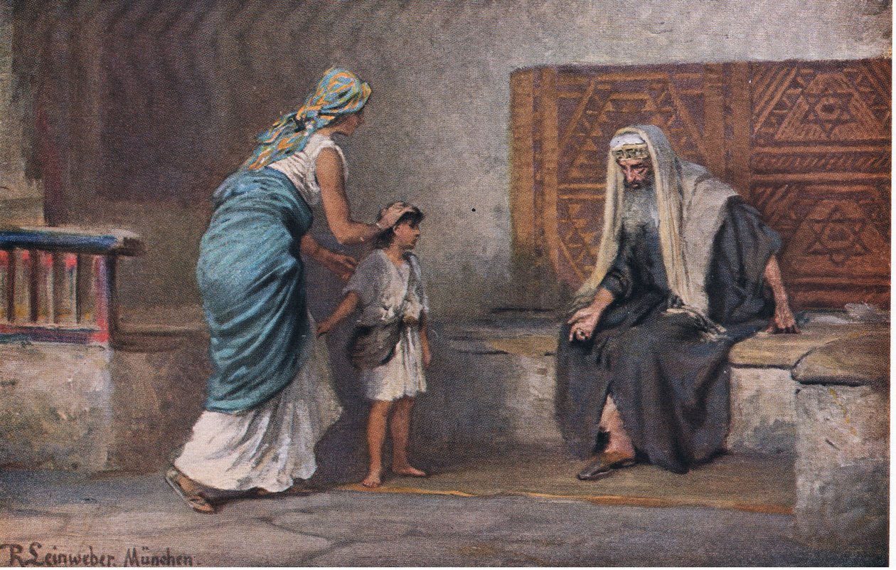 Hannah Brings Samuel to Eli, from Hulbert's Story of the Bible
