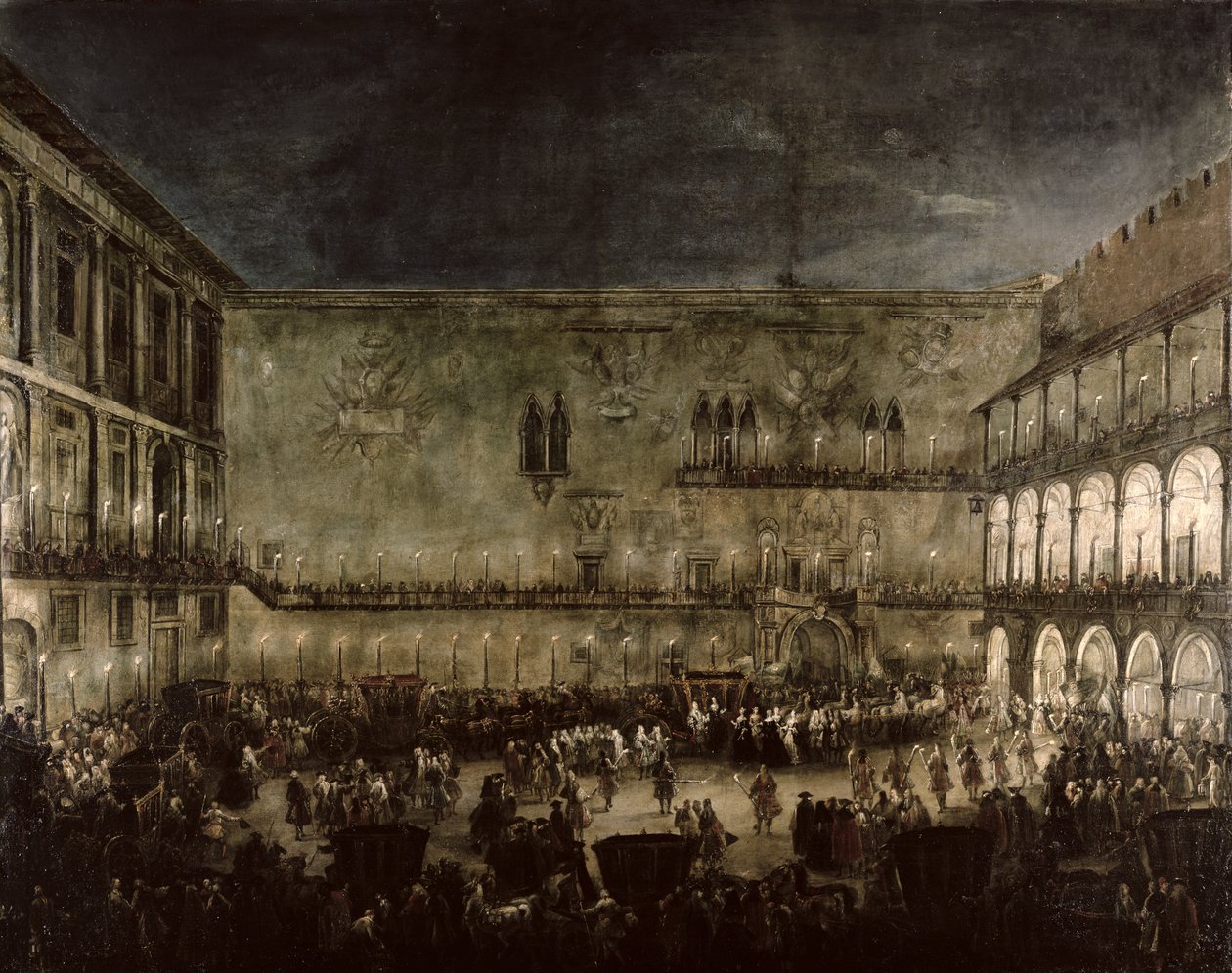 The Arrival of Princess Amelia of Saxony, in a Carriage, at the Doge's ...