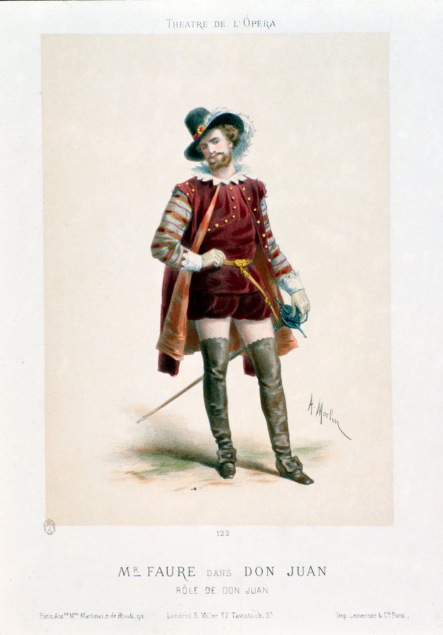 Singer Jean-Baptiste Faure performing Don Giovanni in the opera of the ...