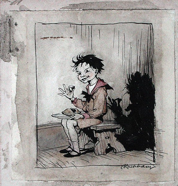 Little Jack Horner, illustration from 'Mother Goose, The Old Nursery ...