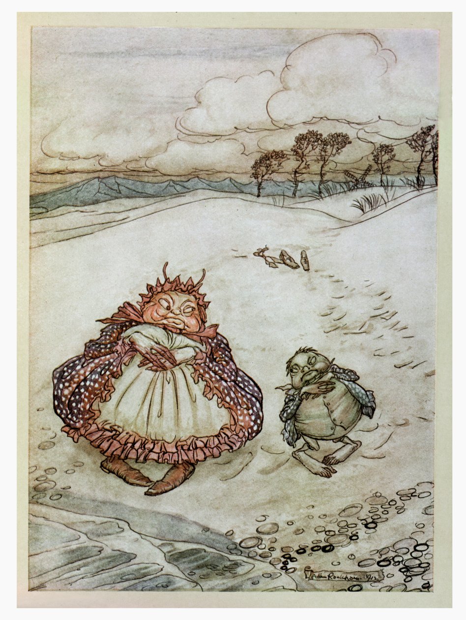 The Crab and his Mother, illustration from 'Aesop's Fables'