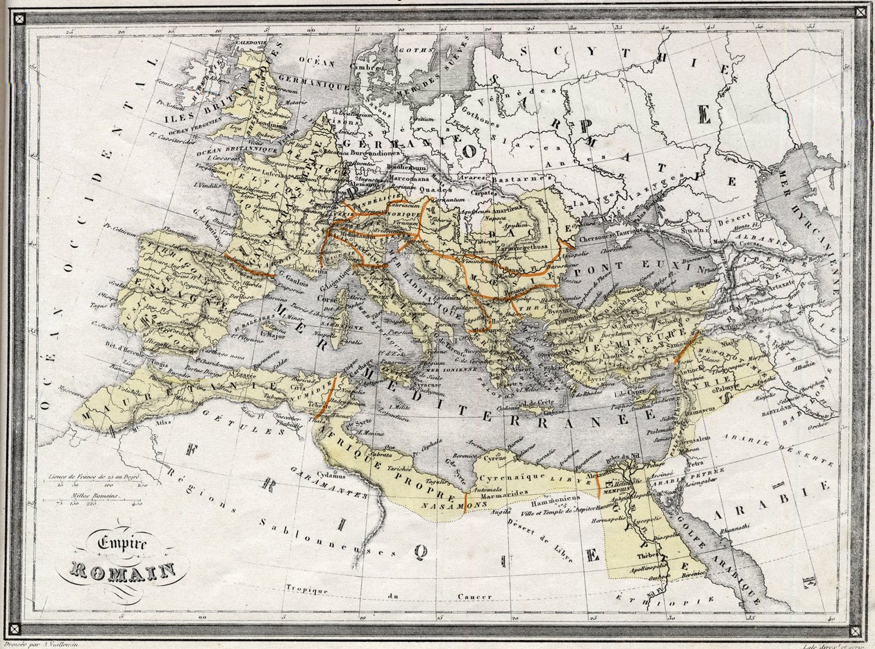 Geographic map of the Roman Empire. In 'Universal Atlas of Ancient and ...