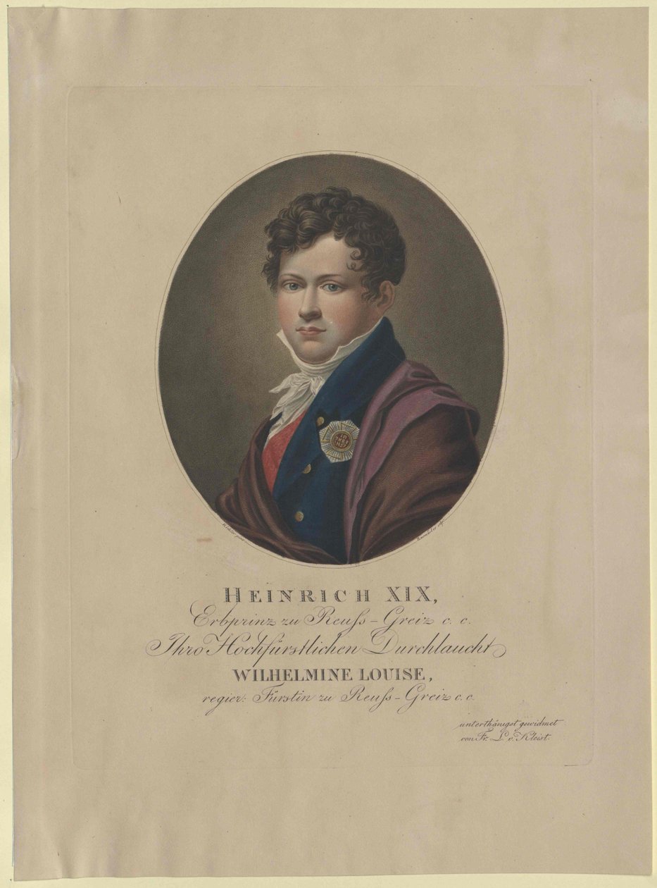 Heinrich Count Reuss zu Greiz by Artist Unknown