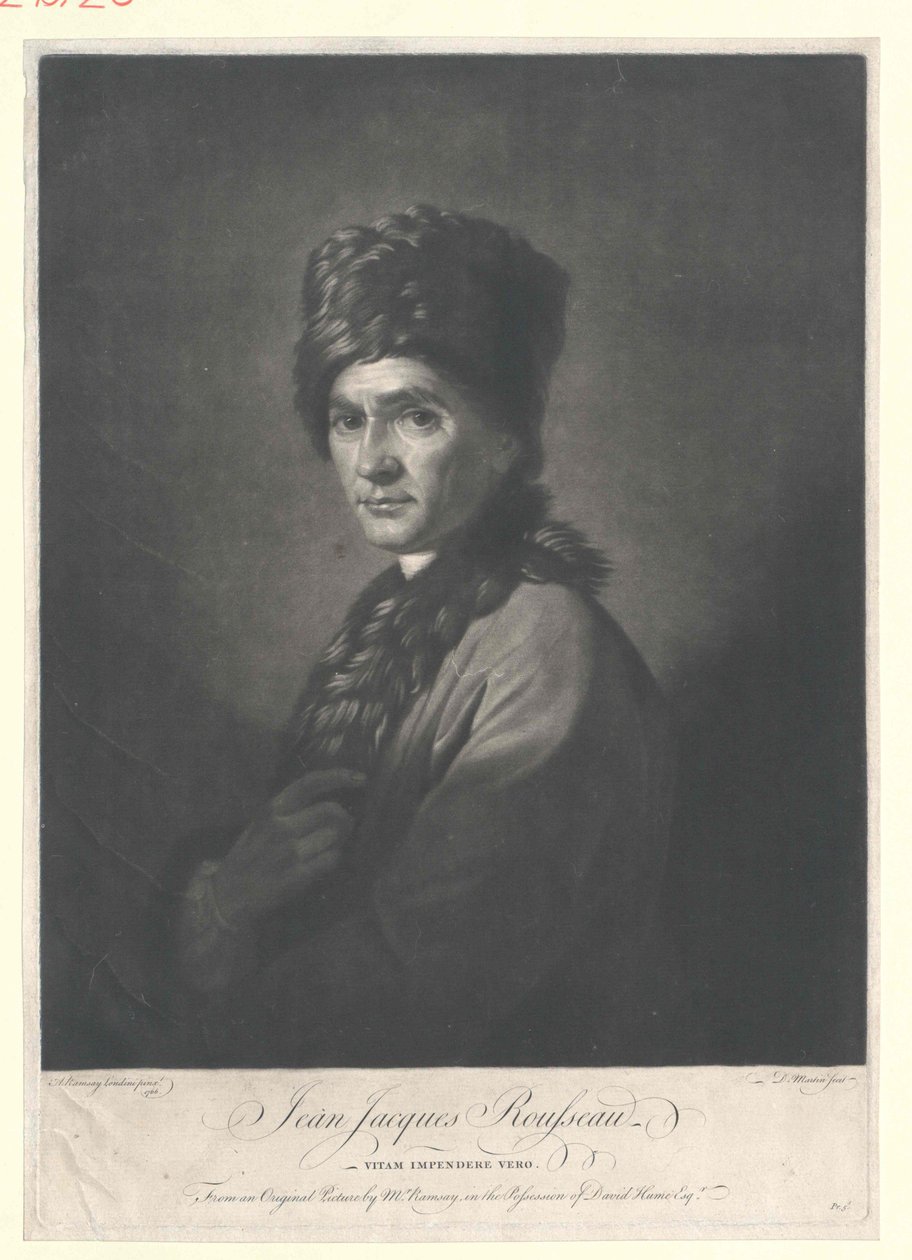 Jean Jacques Rousseau by Artist Unknown: Fine art print
