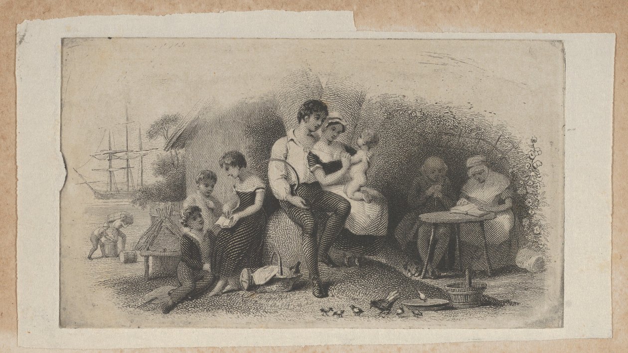 Banknote Vignette with Figures of Different Ages, Representing the Stages of Life, ca. 1824-37