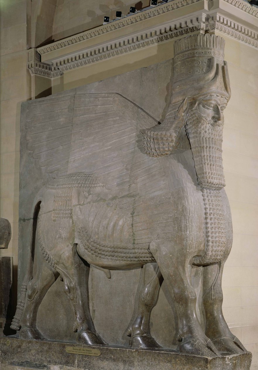 Winged Bull from the Facade of the Palace of King Sargon II at ...