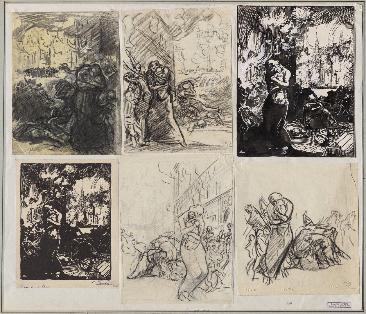 The Fire of Louvain by Auguste Louis Lepère