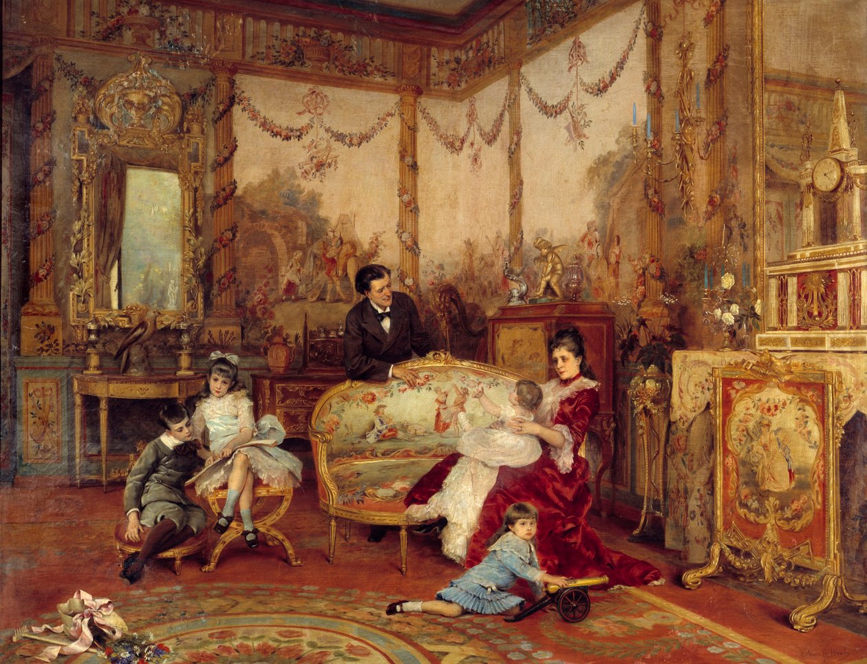 Victorian Sardou and His Children by Auguste de la Brely