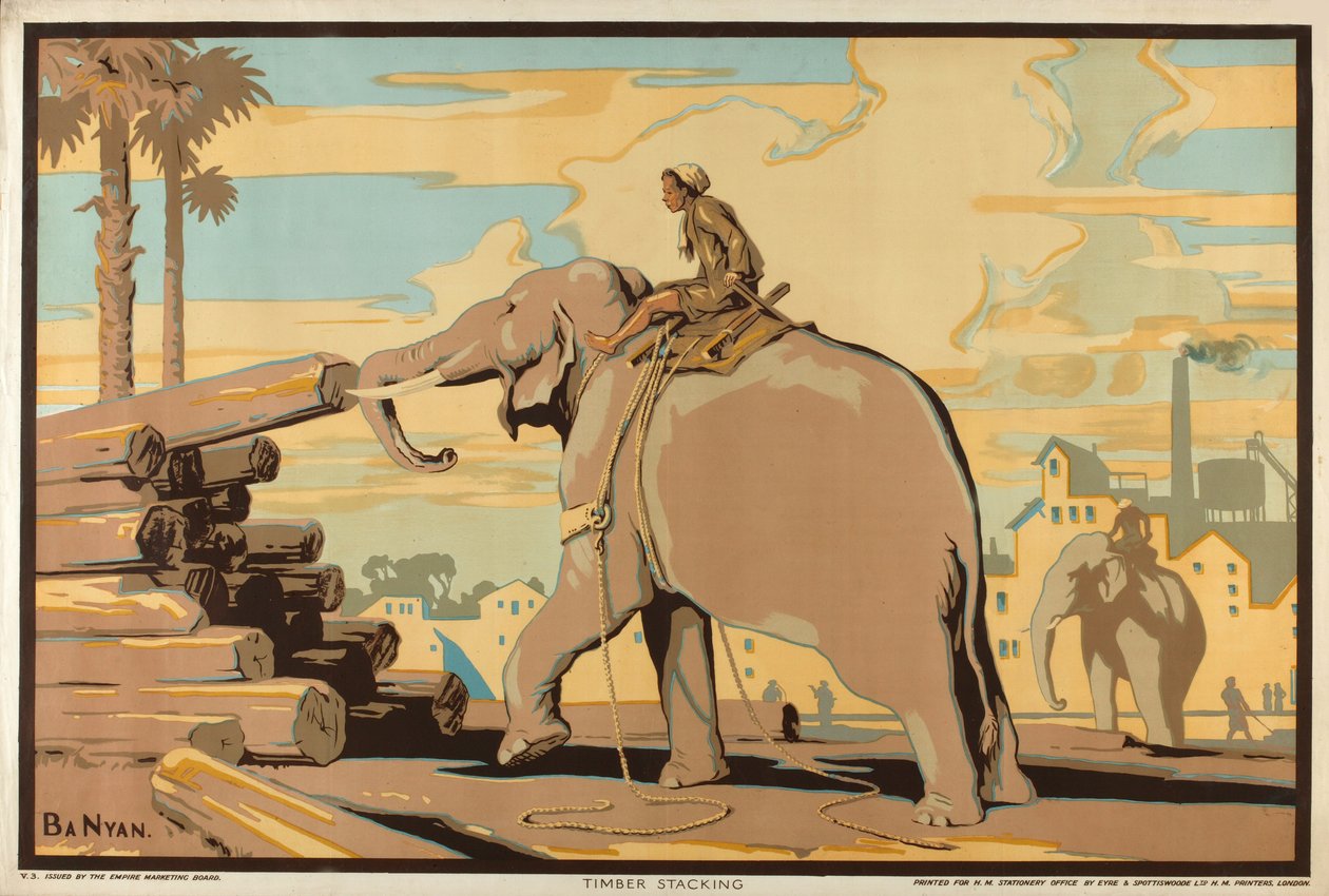 Timber Stacking, from the series 'Burma: A Land of Rich Resources'