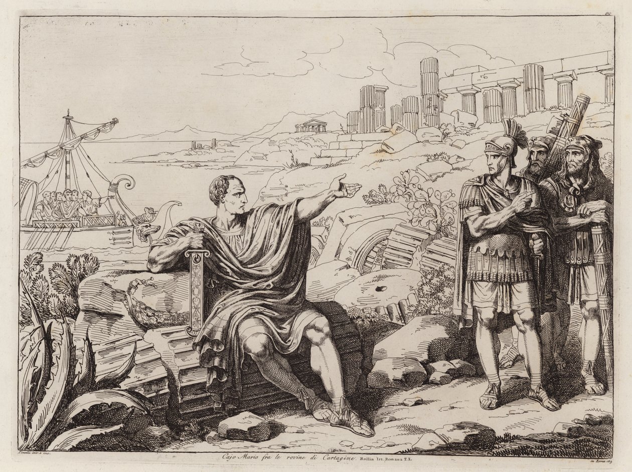 Gaius Marius sitting among the ruins of Carthage