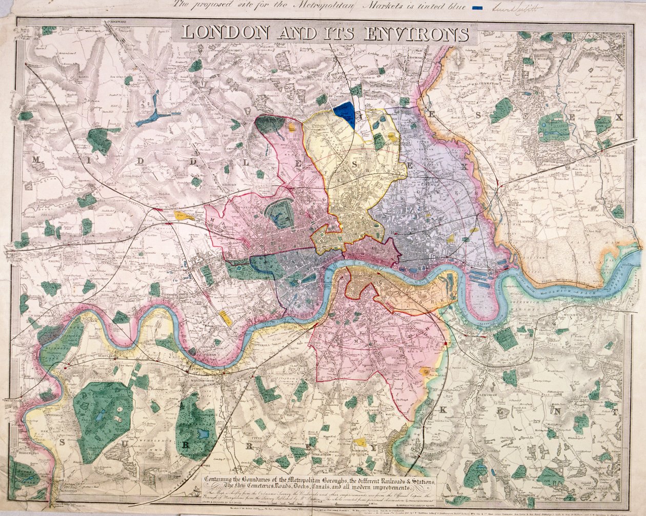General Map of London by Benjamin Rees Davies
