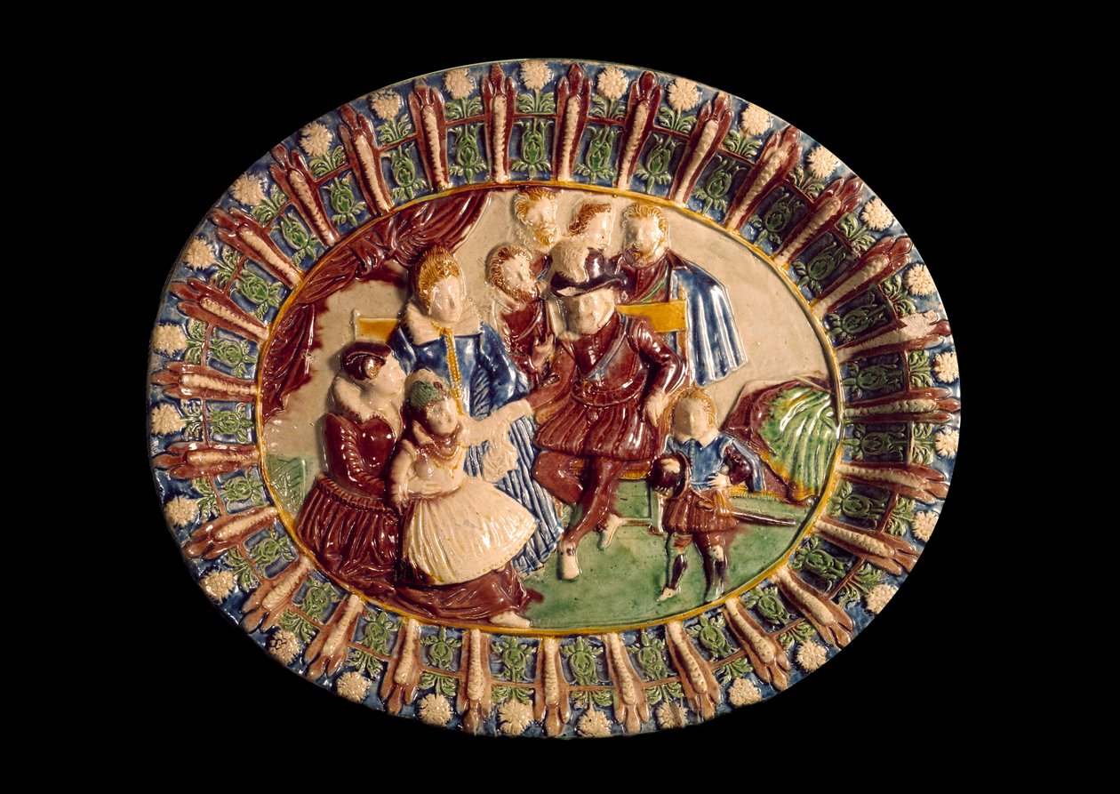 Dish representing Henri IV and his family by Bernard Palissy